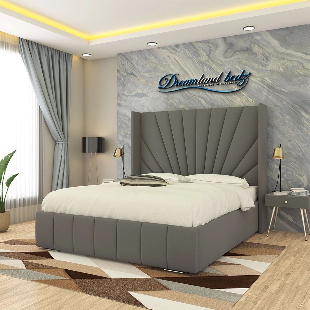 2025 Tokyo sunrise wingback bed frame with ottoman optional storage ...